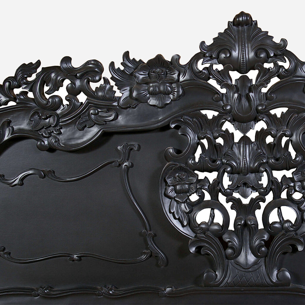 Rococo Black Bed King Size - Repro Furniture Company